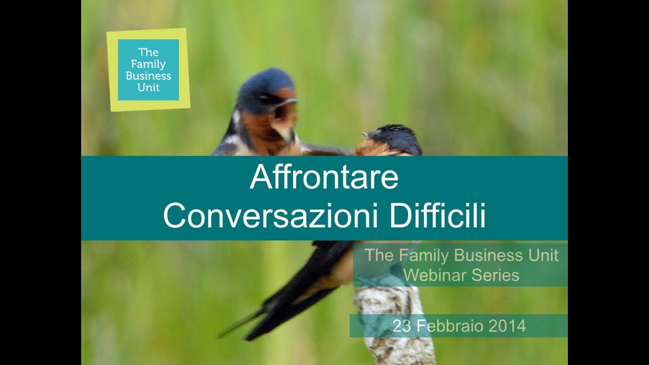 FBU Webinar Series - Affrontare Conversazioni Difficili - YouTube