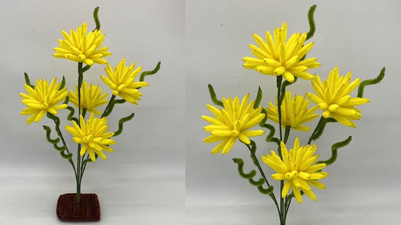 DIY | Cara Membuat Bunga Dari Kawat Bulu Mercy Yang Mudah | Bunga Kawat ...