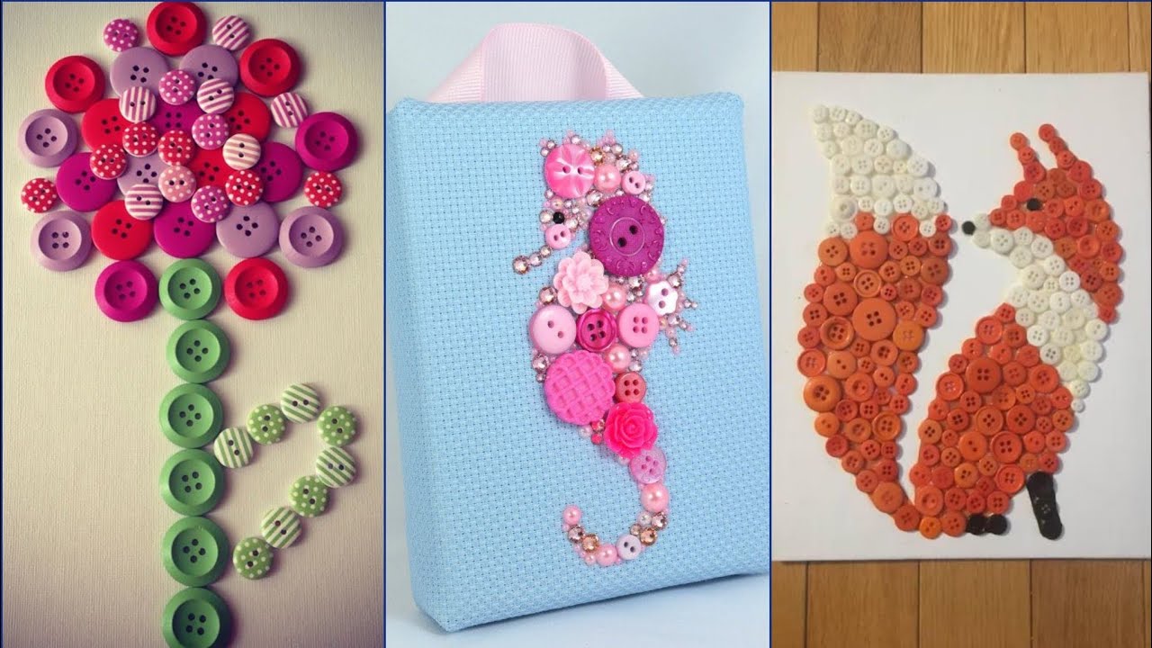 Most beautiful elegant button art and craft ideas #trending #diy # ...