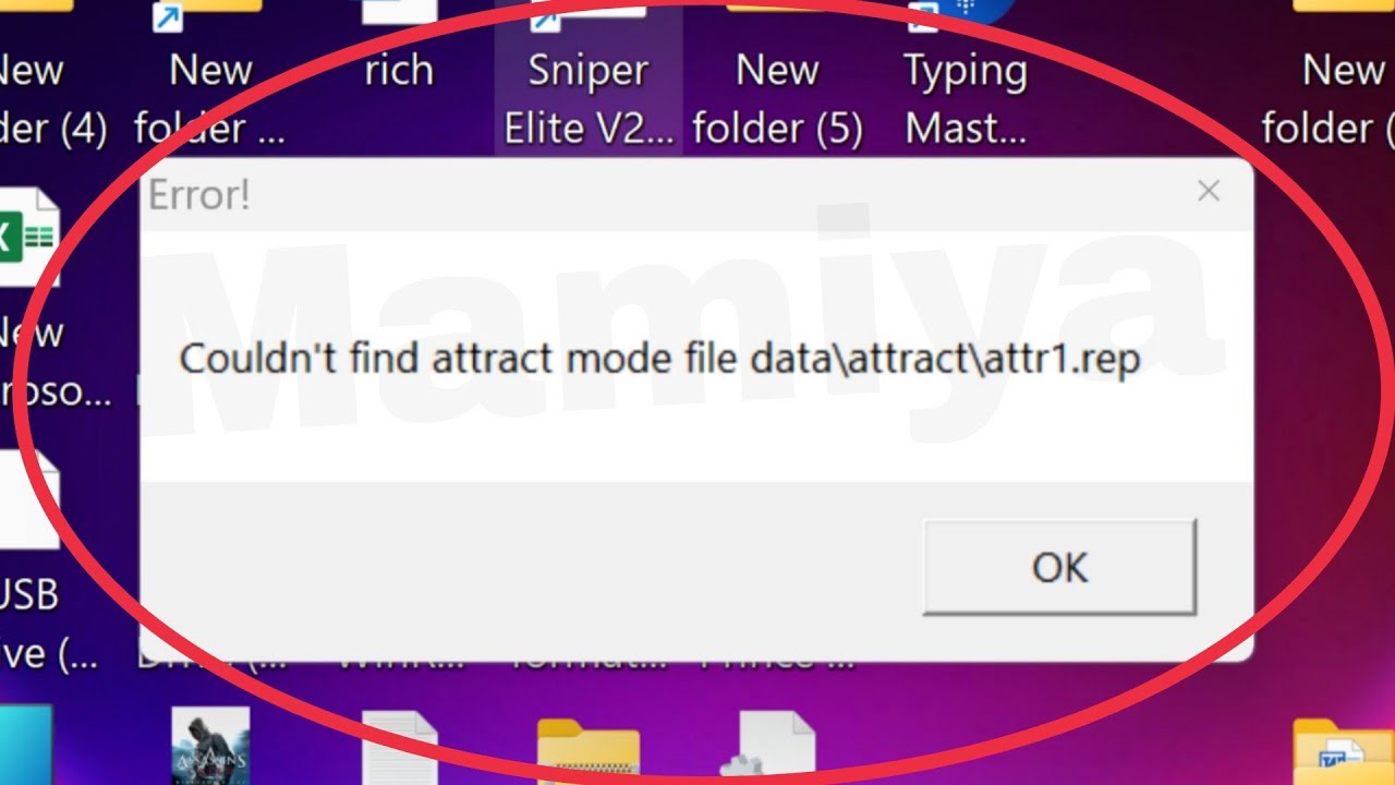 Pc Fix Couldn't find attract mode file data\attact\attr1.rep Problem Solve in Windows 11,10,8,7 ...