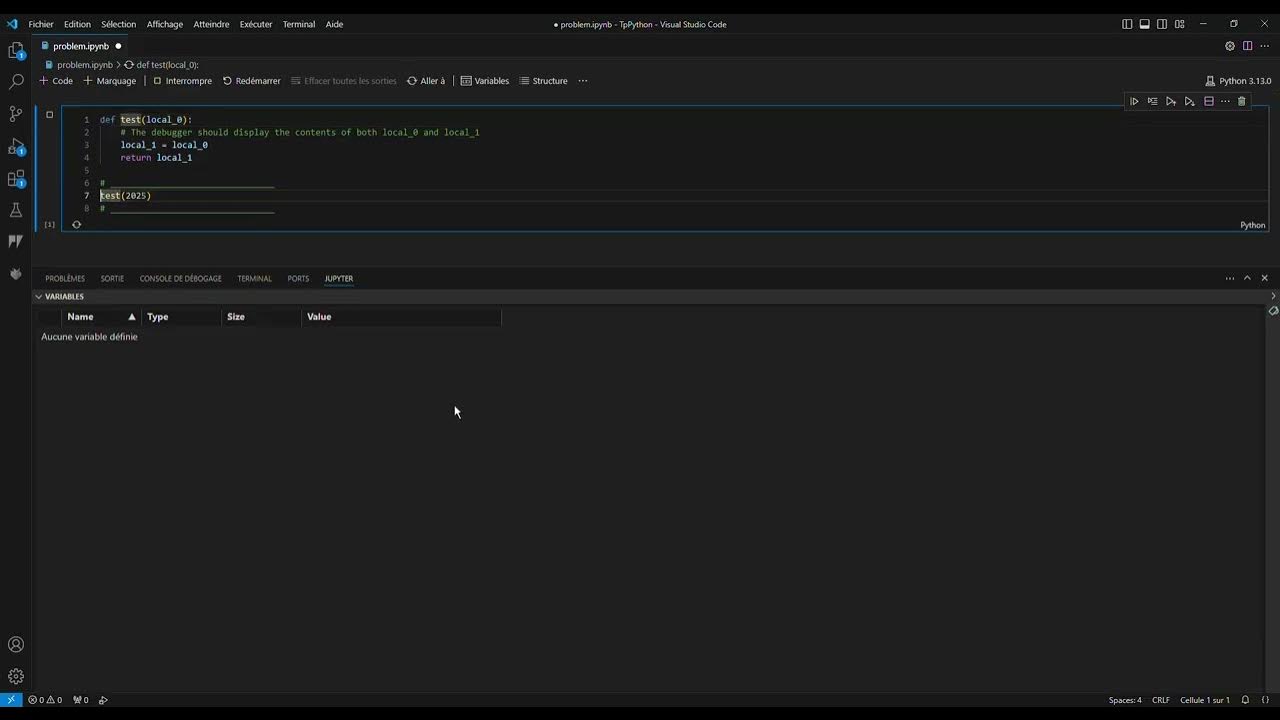 problem ipynb TpPython Visual Studio Code - YouTube