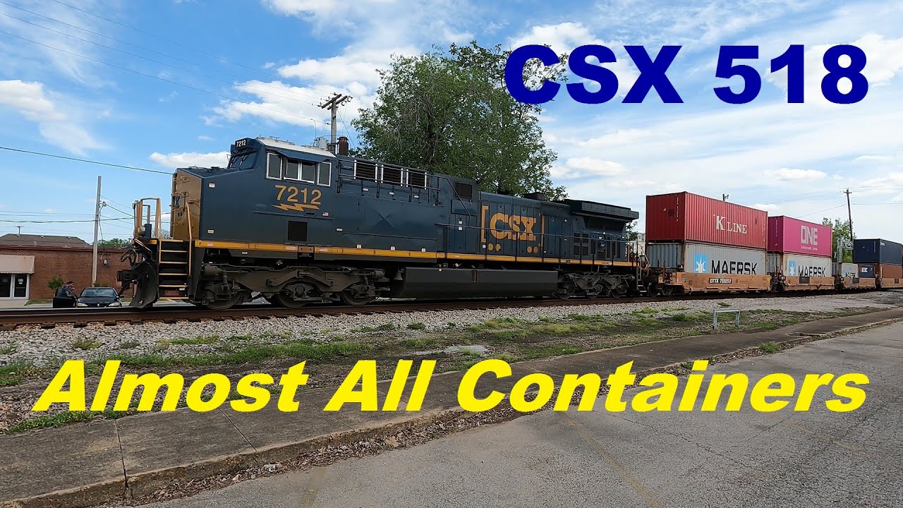 Almost All Container CSX 518 - Very Long Train with 7212 & 3275 - YouTube