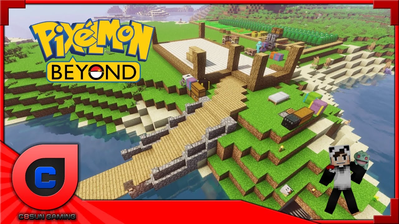 Montage Day - Starter pokemon & Base Building #PixelMonBeyond - YouTube