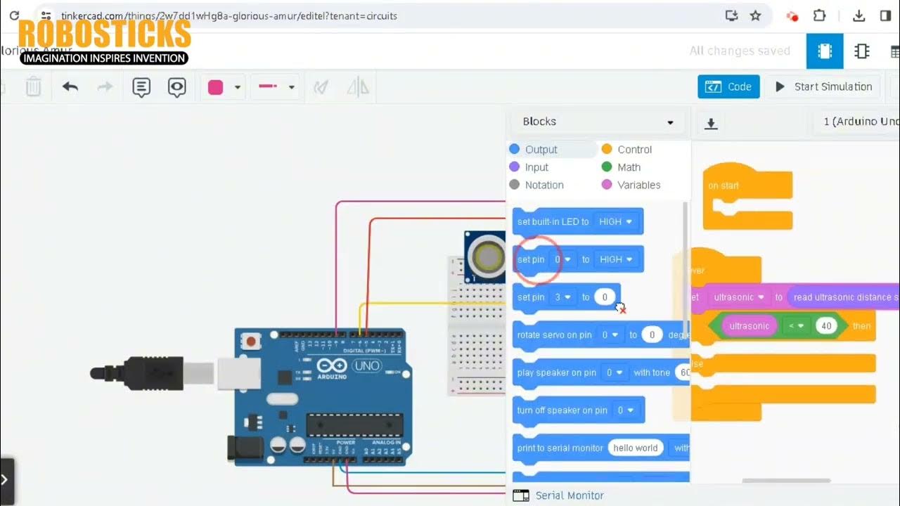 Learn Buzzer with Ultrasonic Sensor (Circuit designing in Tinkercad) | RoboSticks - YouTube