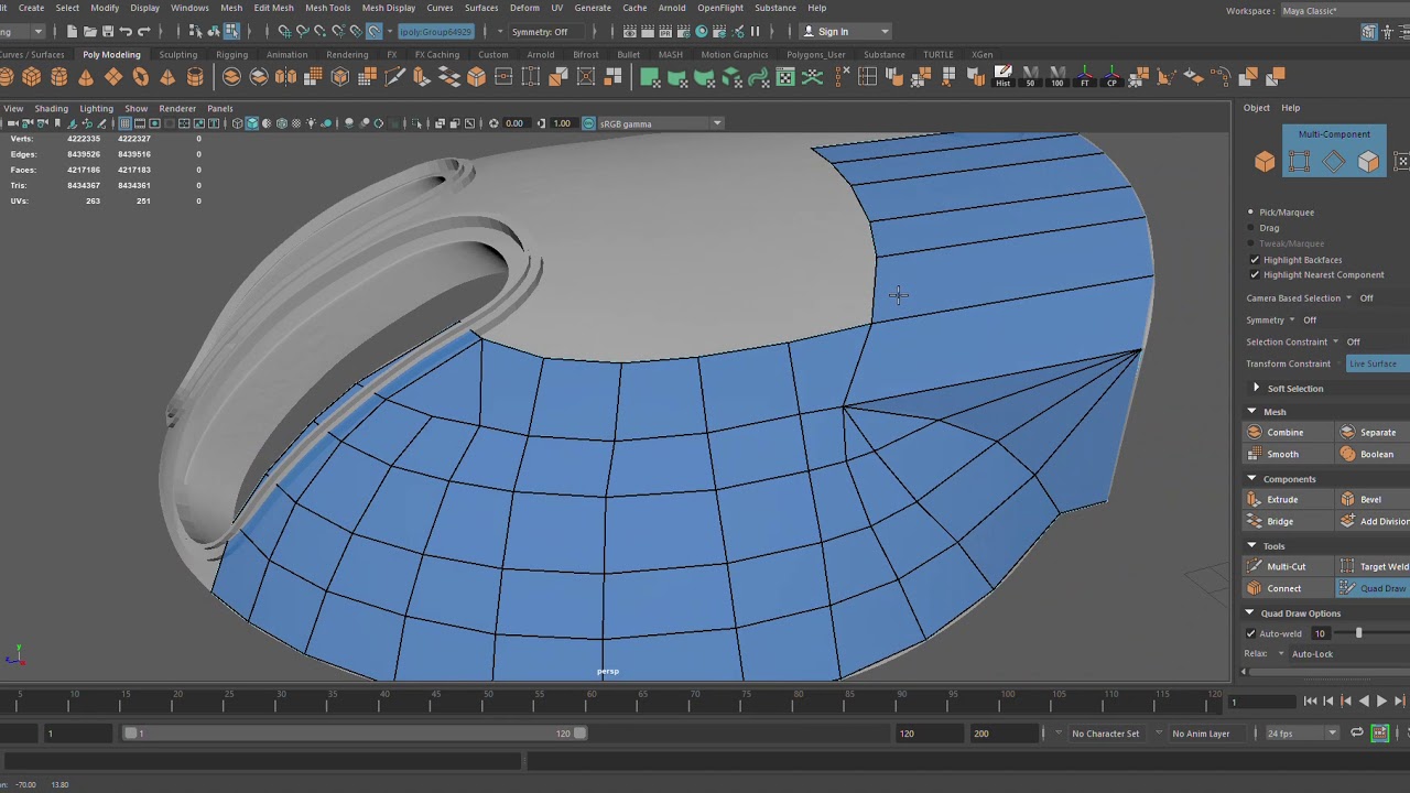 Autodesk Maya 2019 / retopology turret SMS Brandenburg / goust7 - YouTube