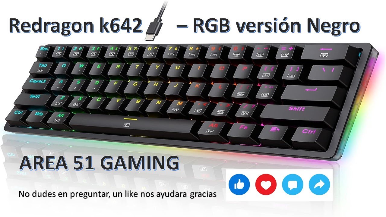 REDRAGON K642 RGB - VERSION NEGRO (2023 ACTUALIZADO) - YouTube