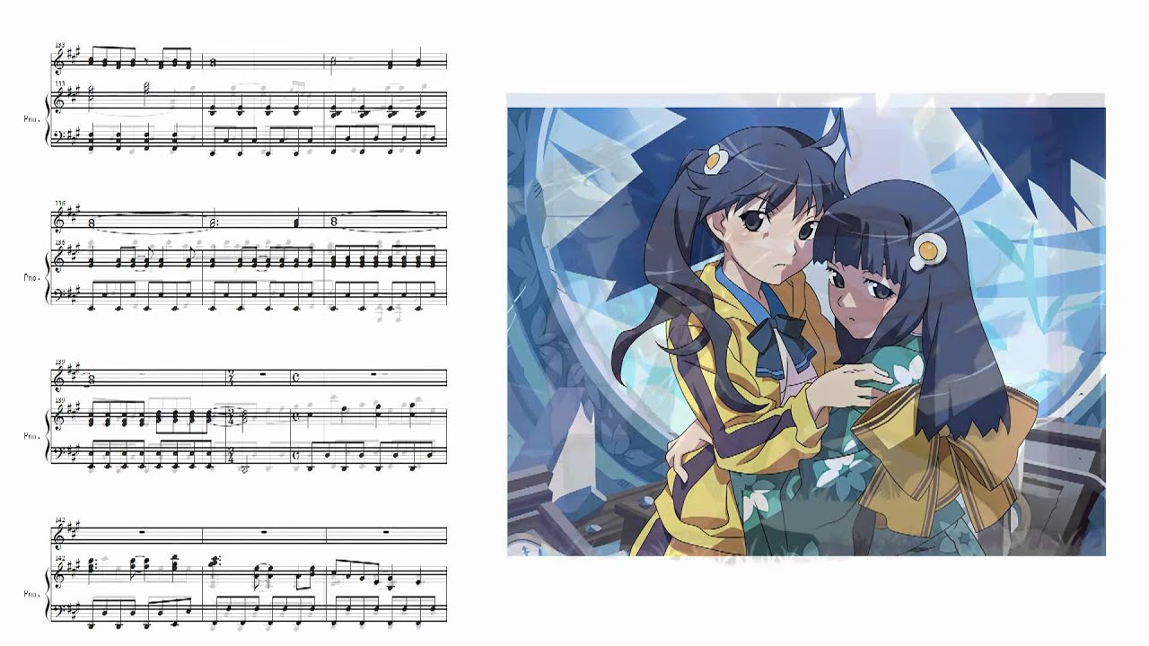 [Piano+] Bakemonogatari ED - Kimi no shiranai monogatari - YouTube