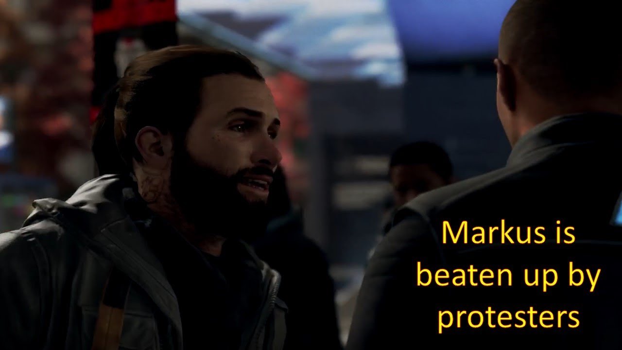 Detroit: Become Human - Markus is beaten up by protesters - YouTube