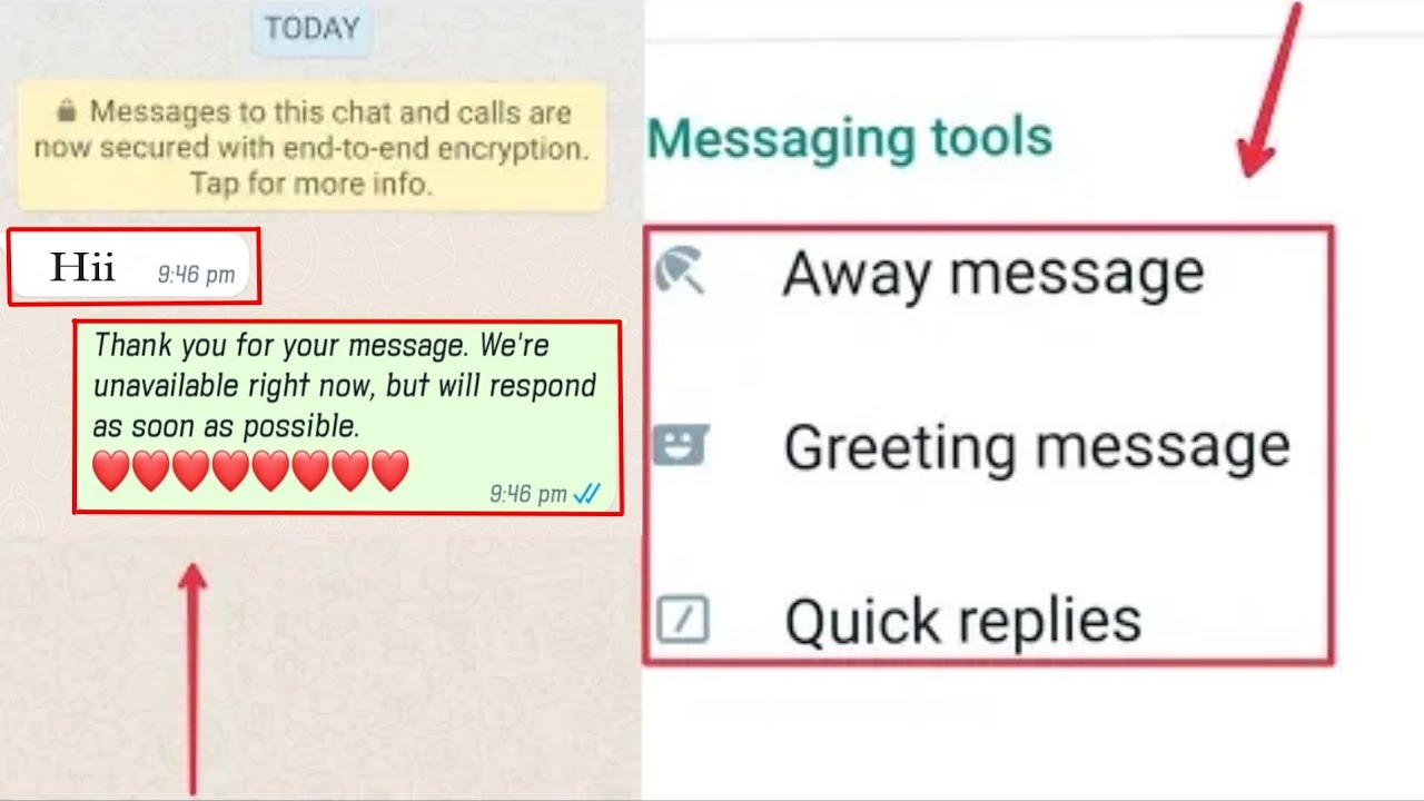 How To Use Away Message in WhatsApp Business || Greetings Message ...