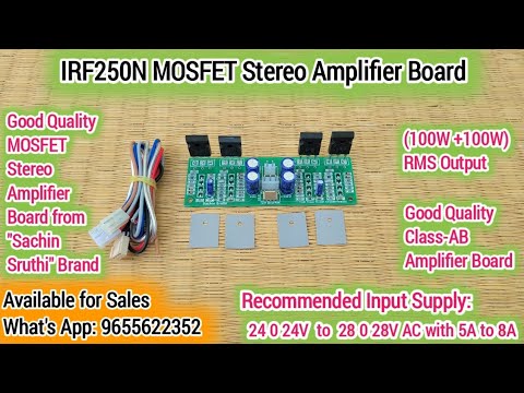 IRF250N MOSFET Stereo Amplifier Board | Sachin Sruthi | Four MOSFET ...