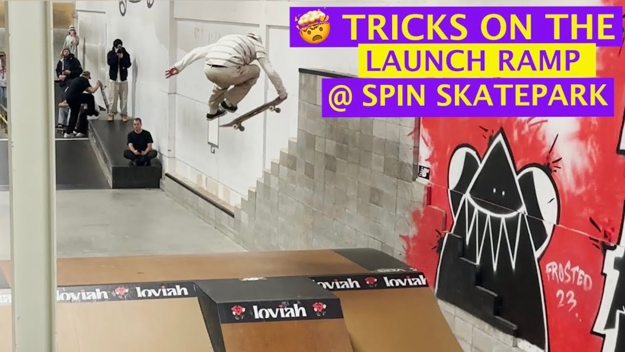 🤯 TRICKS ON THE LAUNCH RAMP @ SPIN SKATEPARK ! - YouTube