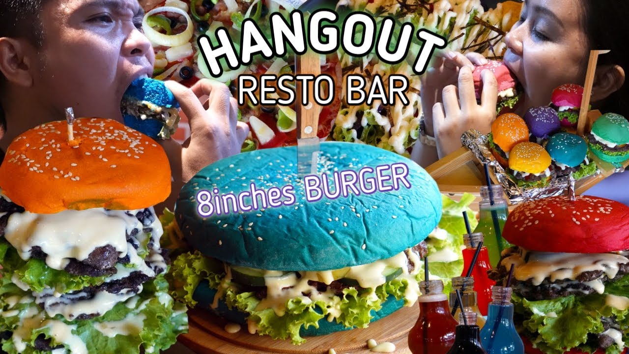 8 INCHES BURGER OVERLOAD | HANGOUT RESTO BAR - YouTube