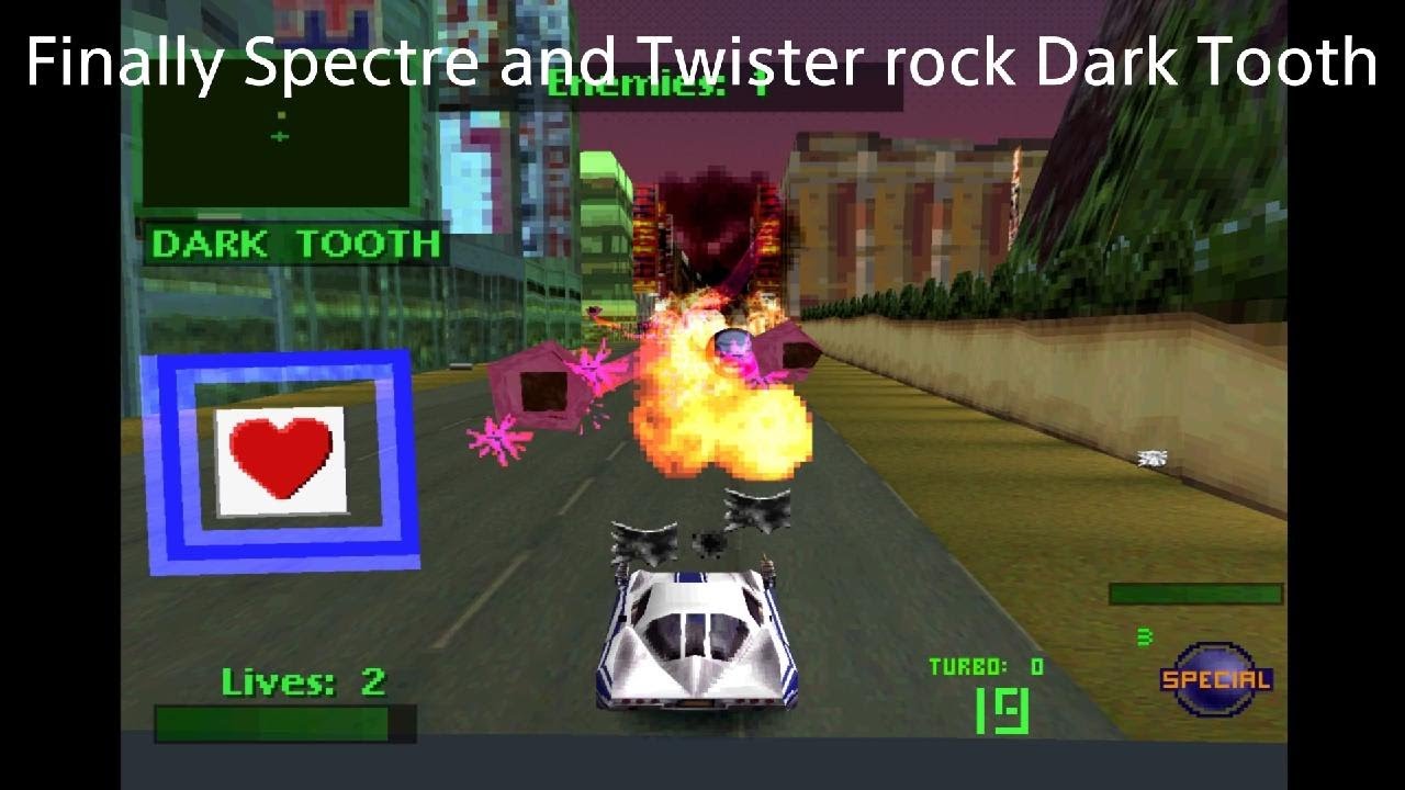 Twisted Metal 2 Spectre and Twister annihilate Dark Tooth - YouTube