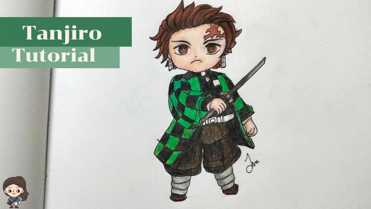 Drawing Tutorial Color Pencil : TANJIRO l เทคนิคการระบายสี "ทันจิโร่ ...
