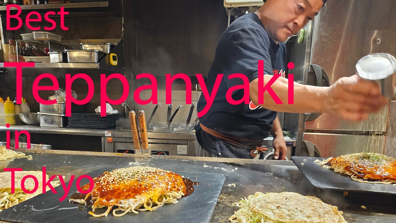 Making Teppanyaki at Teppan Baby in Shinjuku, Tokyo, Japan - YouTube