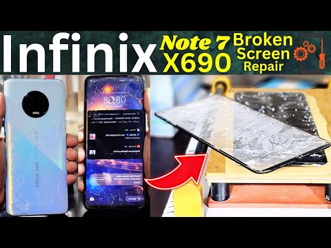 Infinix Note 7 Broken glass replacement | How i Change Infinix X690 ...