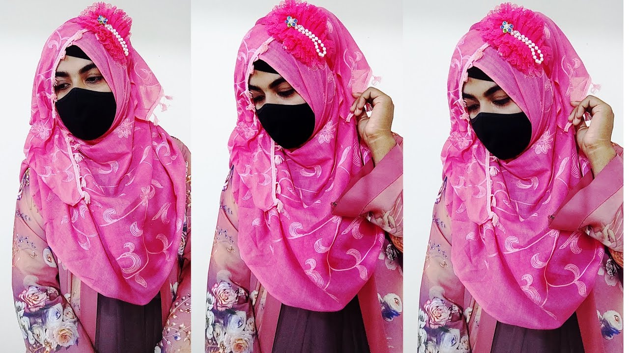 How to wear hijab with band💐/Party Hijab with hand band🦋🍂/Hijab With ...