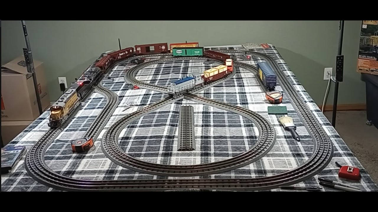 MTH Realtrax 4X8 ft layout Union Pacific GP-38 Diesel from set 30-4250 ...