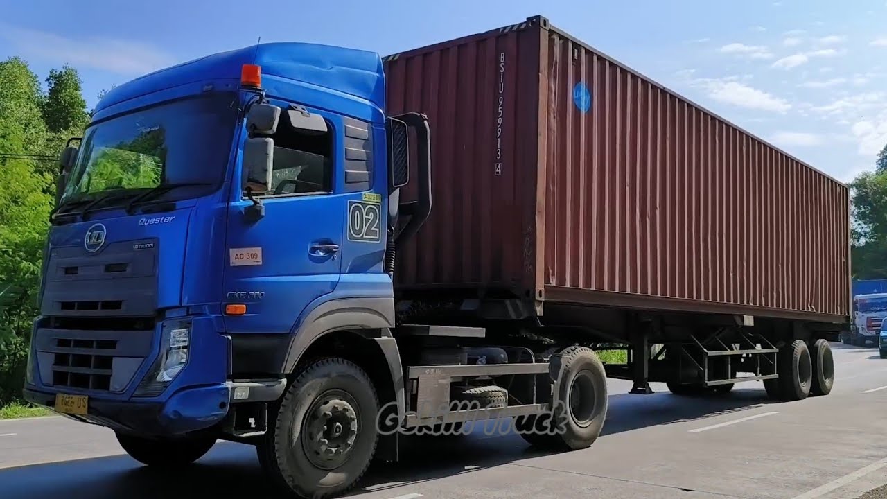 Long Container Semi-Trailer Truck UD Quester, Long Semi-Trailer Truck ...
