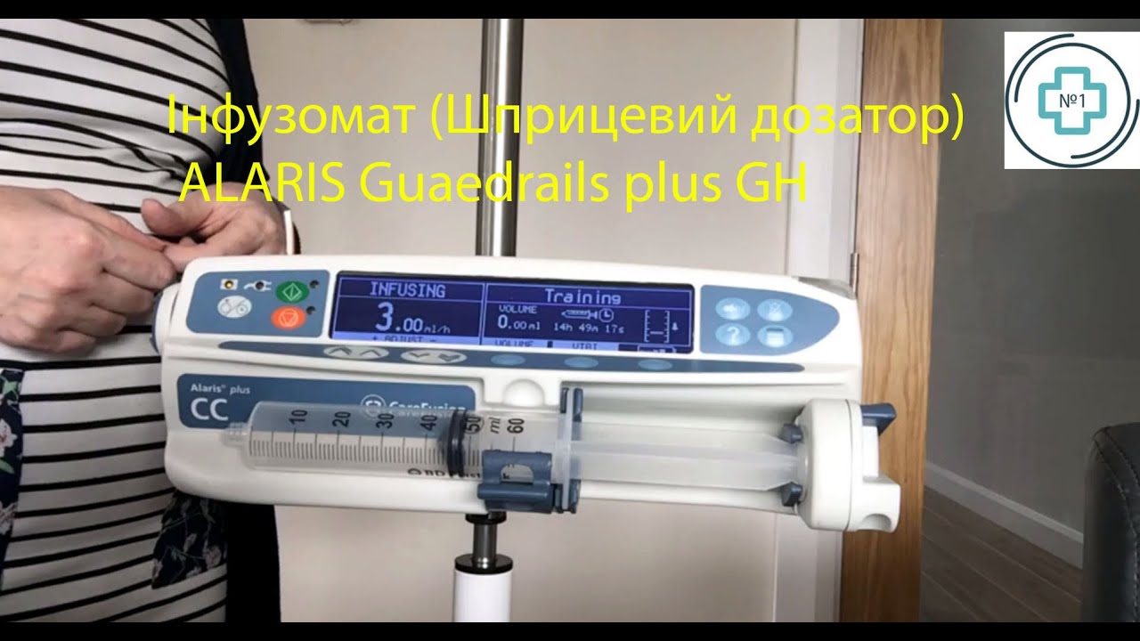 Інфузомат (Шприцевий дозатор) ALARIS Guaedrails plus CC - YouTube