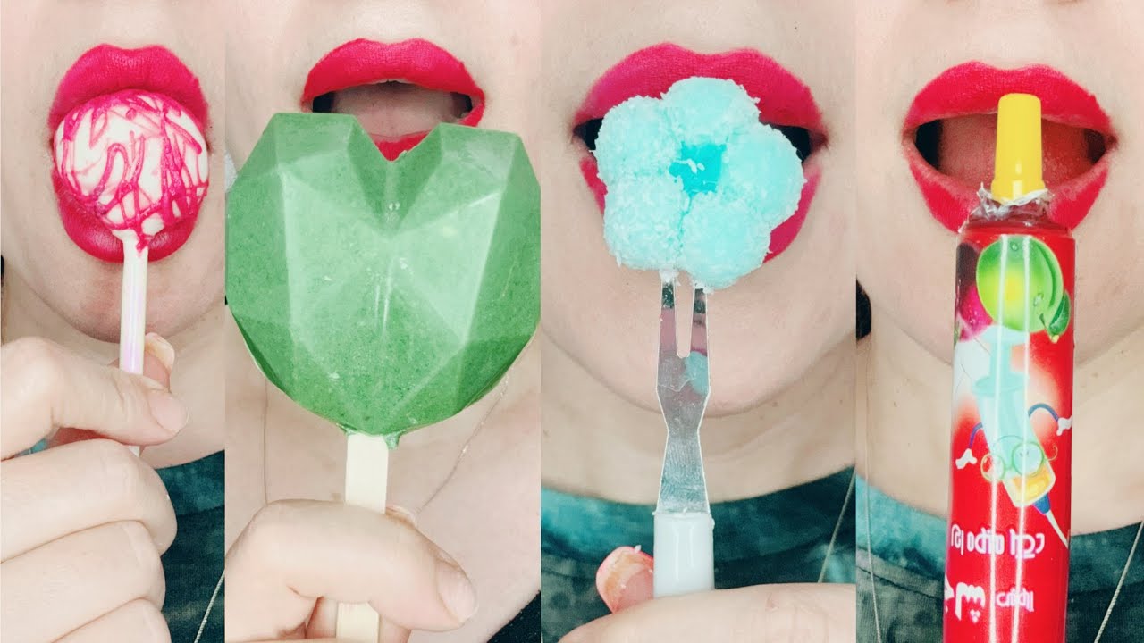 Asmr satisfying Eating popsicles and marshmallows💚 - YouTube