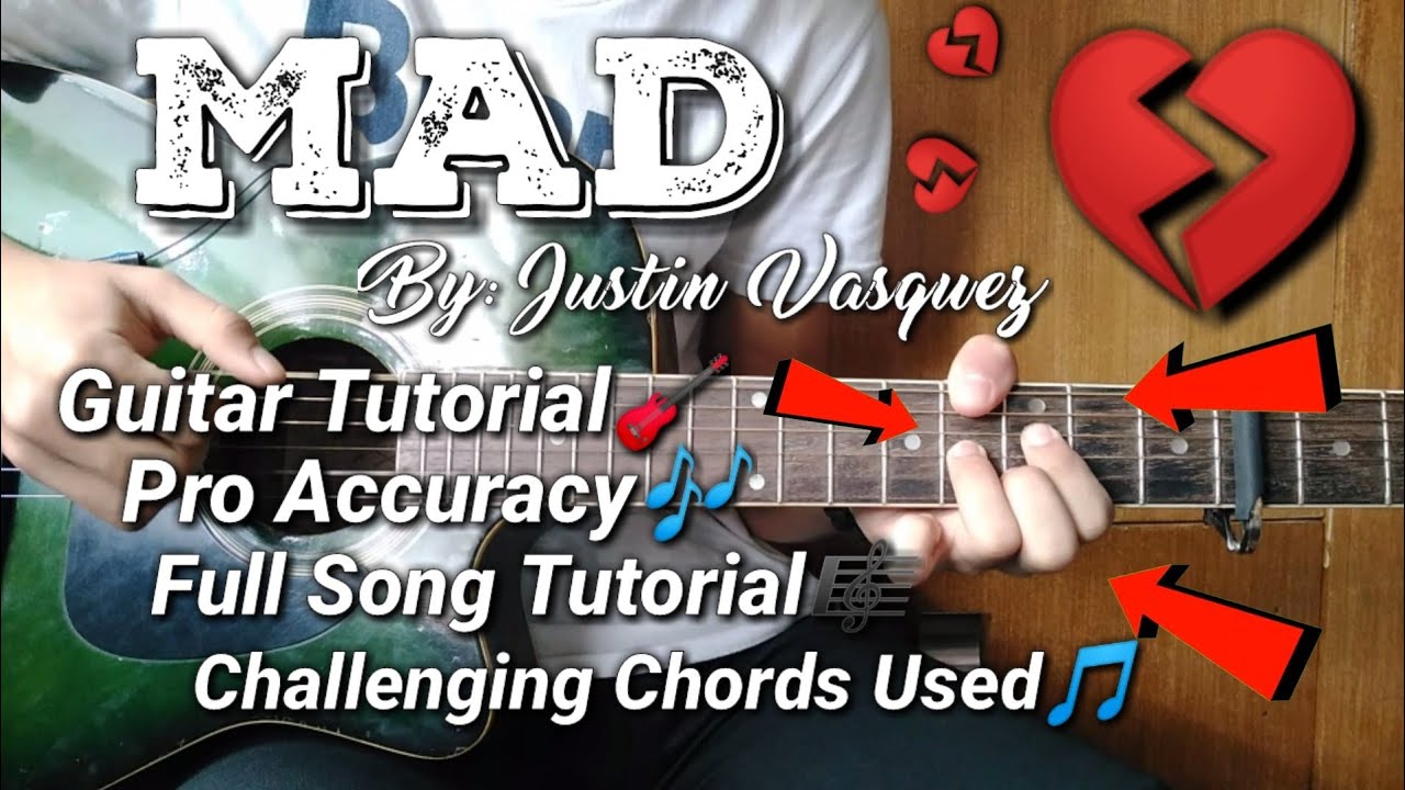 Mad by: justin vasquez | Ne-Yo |Guitar Tutorial | Plucking & Chord ...