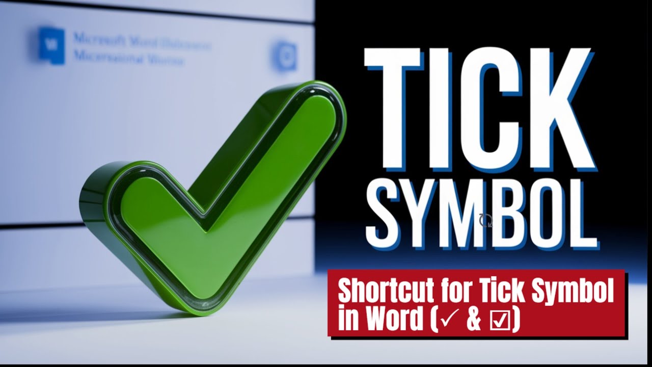 Shortcut for Tick Symbol in Word (🗸 & ☑) | Fastest way to get Check ...
