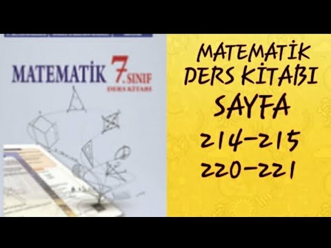 7.SINIF MATEMATİK DERS KİTABI SAYFA 214 215 220 221 7.SINIF MATEMATİK MEB YAYINLARI 214 215 220 221