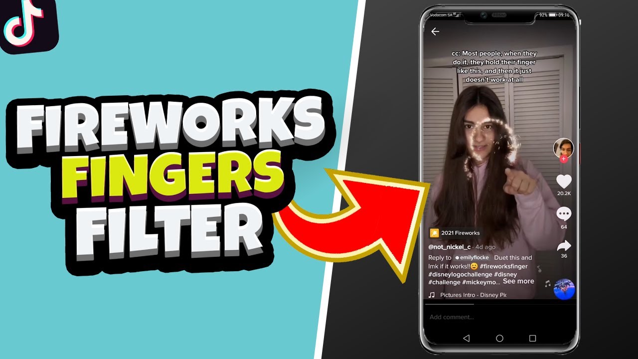 How To Get The Fireworks Fingers Filter On TikTok! - YouTube
