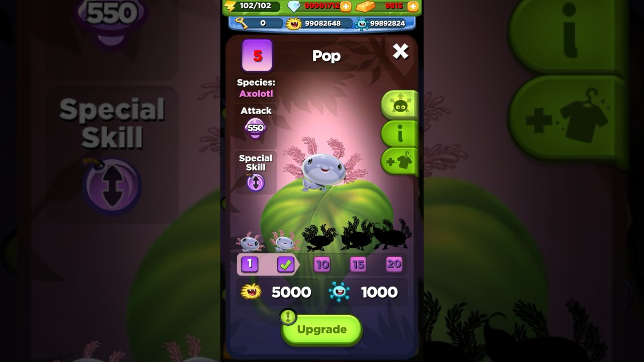 Best fiends pop grow evolutions - YouTube