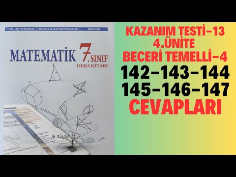 7.SINIF MEB MATEMATİK  DERS KİTABI 4.ÜNİTE SAYFA 142-143-144-145-146-147  CEVAPLARI #meb