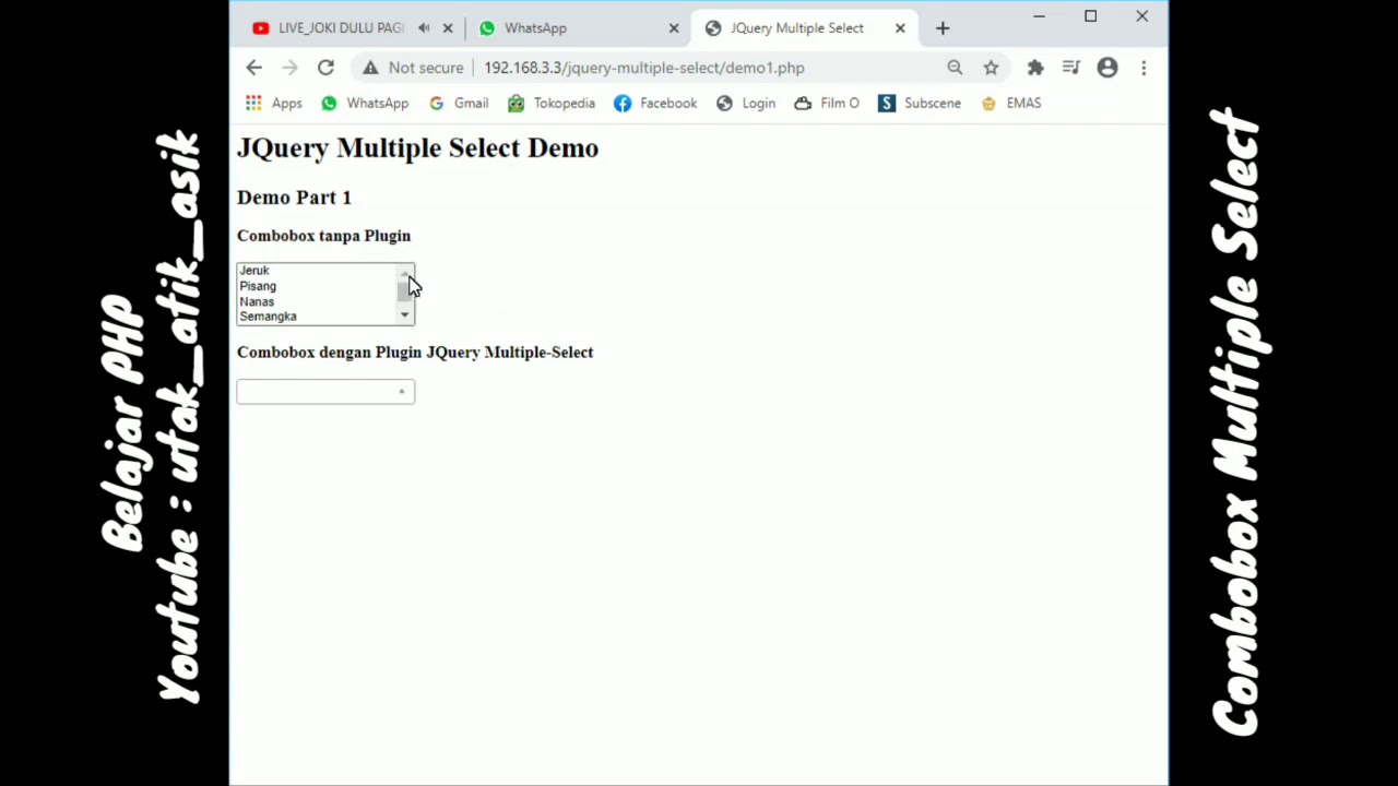 Belajar Php Combobox Multiple Select Part 1 Youtube