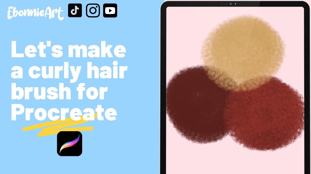 Step-by-step process to create Curly hair brushes in Procreate for iPad ...