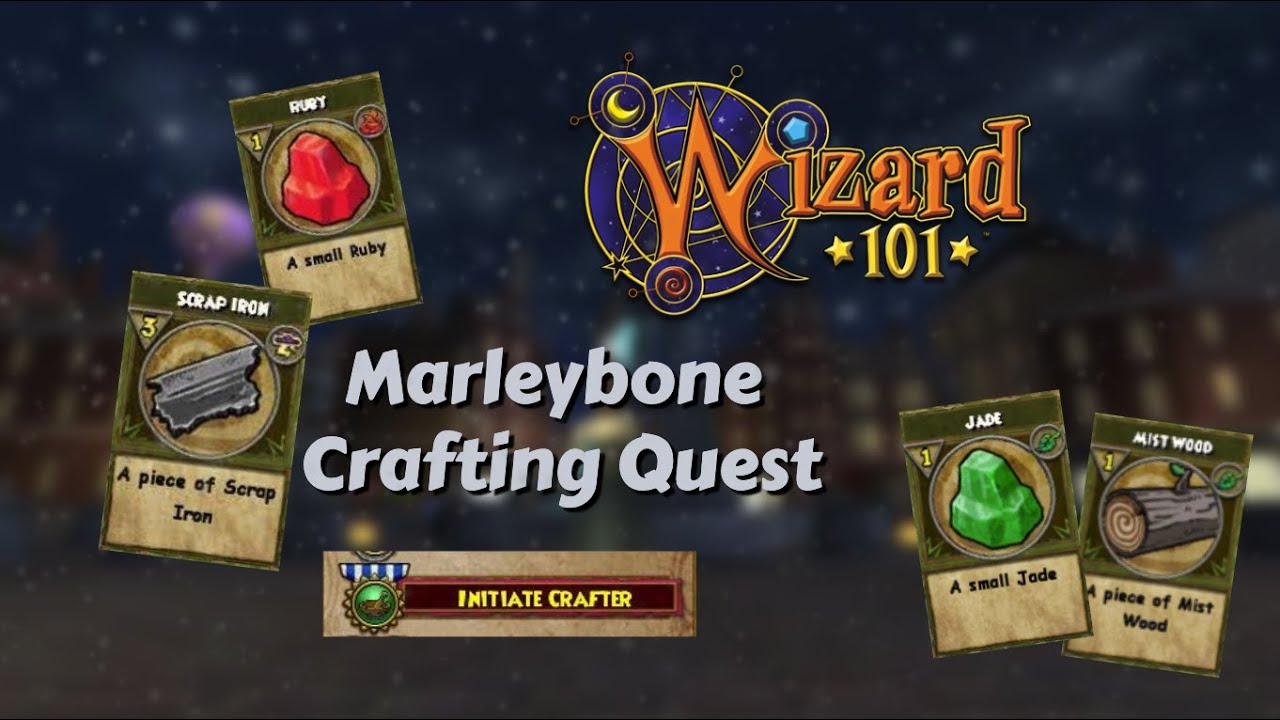 Wizard101 | Marleybone Crafting Quest | Initiate Crafter Badge - YouTube