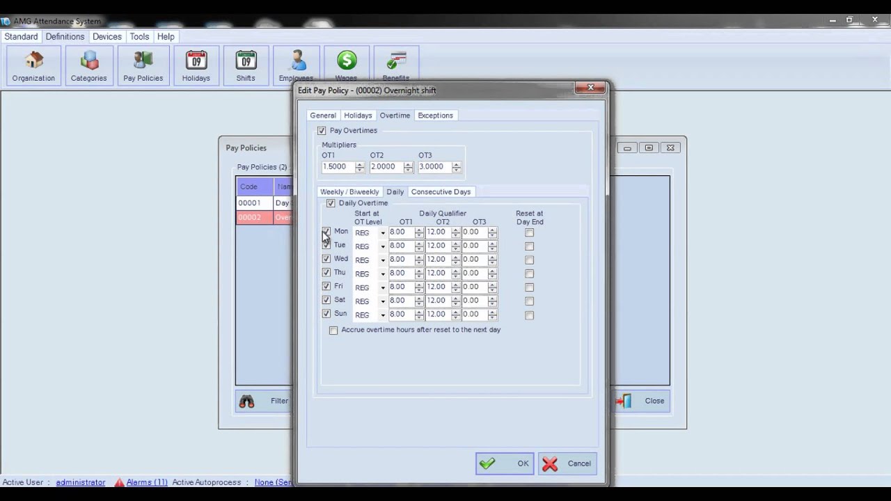 AMG Time And Attendance system video tutorial: Pay Policies (Part 3 ...