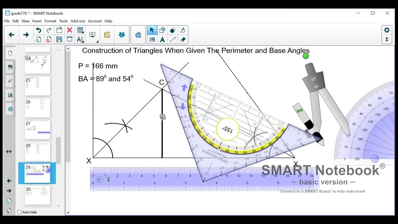 Construct triangles Given the Perimeter and Base Angles - YouTube