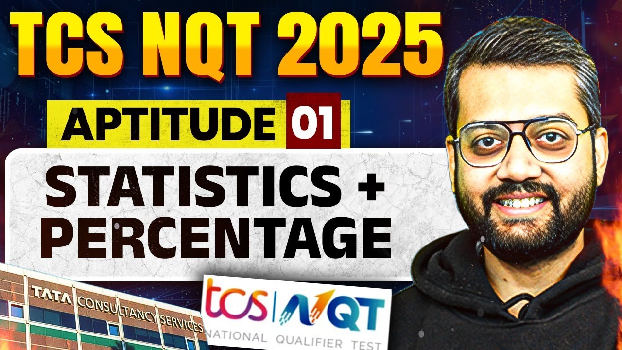 TCS NQT 2025 | Aptitude 01 | Statistics + Percentage | TCS NQT Preparation - YouTube