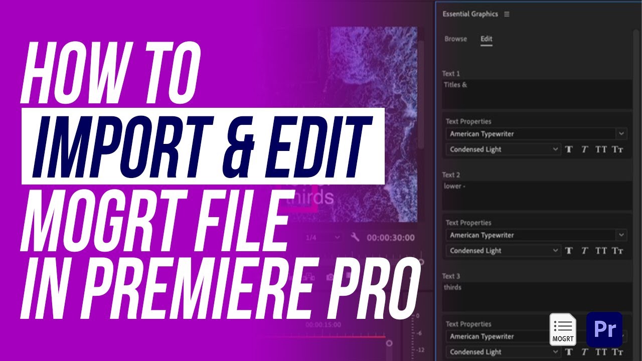 How To Import and Edit Mogrt File In Premiere Pro 2021 | Import and ...