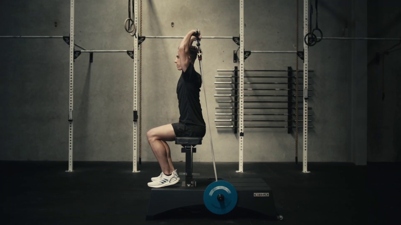 Overhead Tricep Extension | Flywheel Training | Exerfly Platform - YouTube