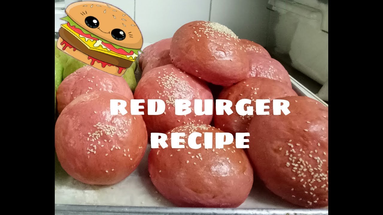 Resep Cara Membuat Red Burger Bun Lezat - YouTube