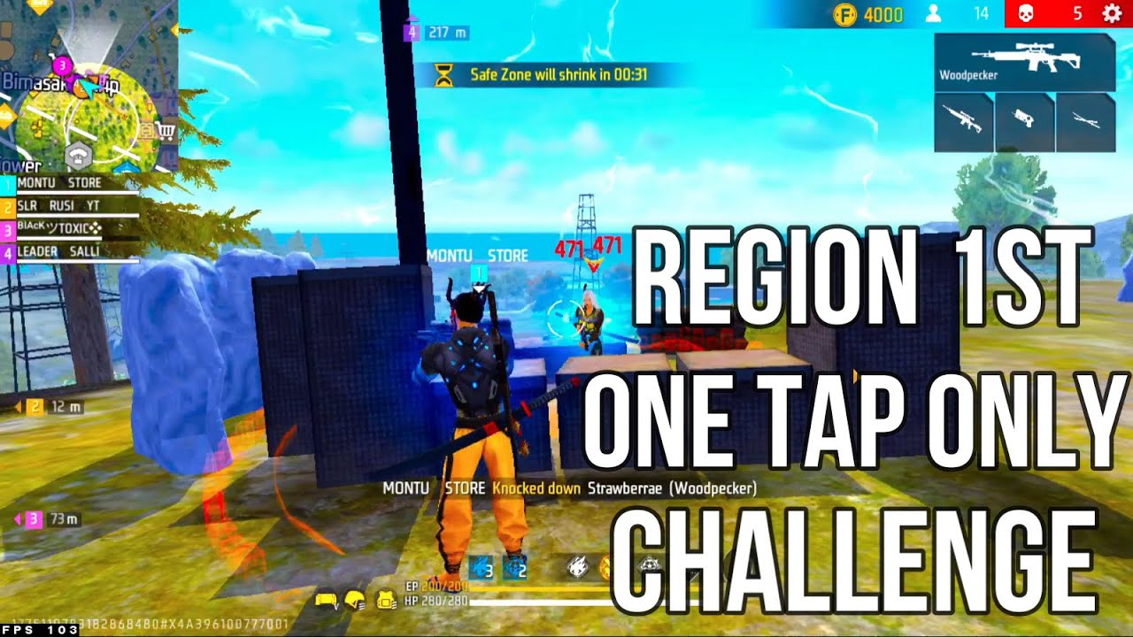 Region 1st One Tap Only Challenge 💀🍷 - YouTube