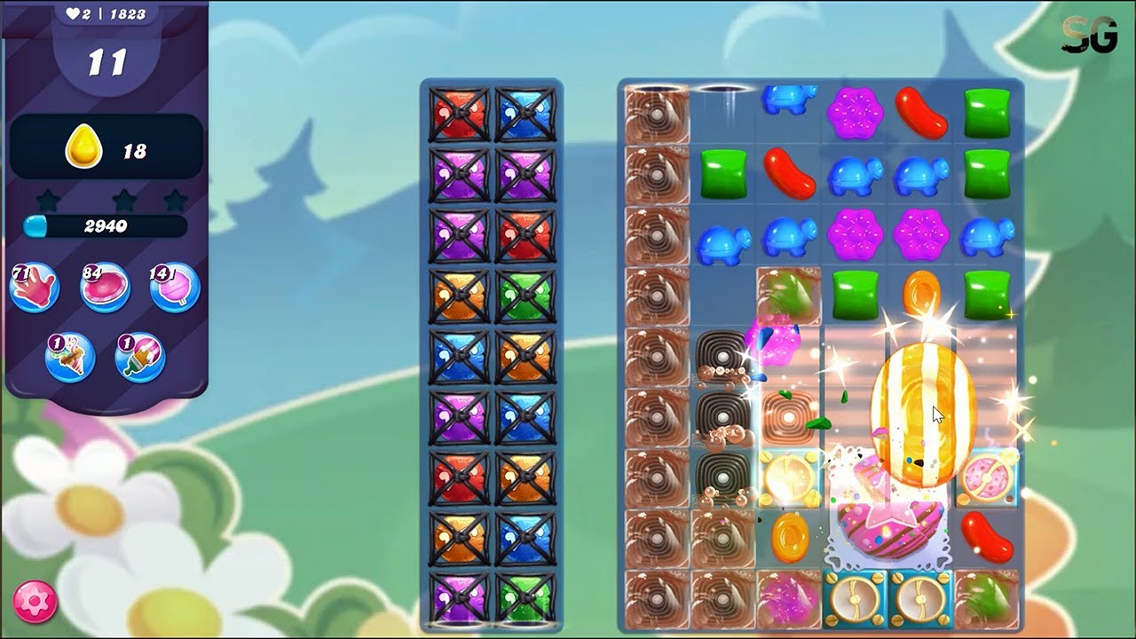 Candy Crush Saga Level 1823 - No Booster | CCS #1823 - YouTube