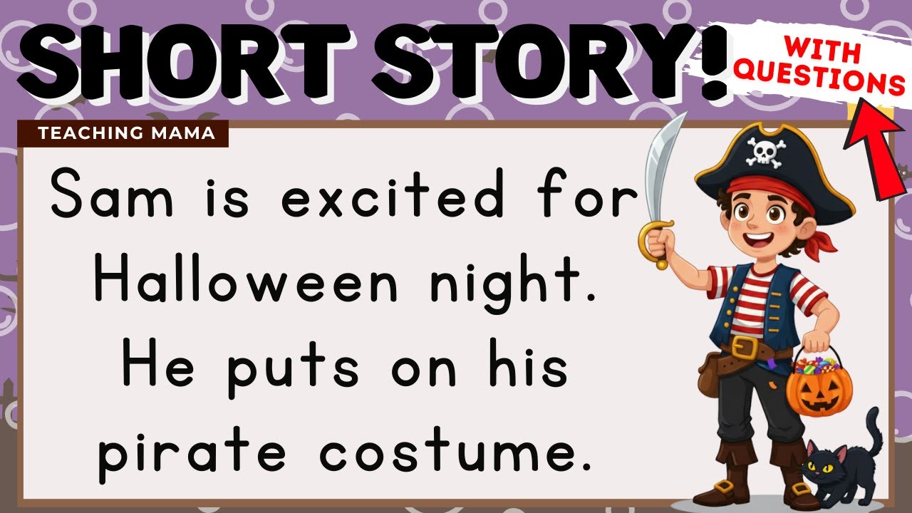 LET'S READ! HALLOWEEN SHORT STORY WITH QUESTIONS | LEARN TO READ ...