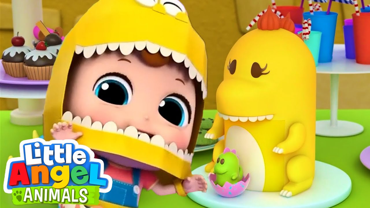 Baby Dino Dino Party | Dinosaur Song | Little Angel Nursery Rhymes ...
