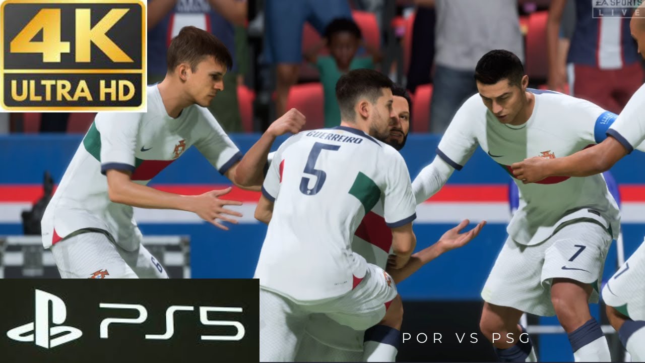 PSG vs Portugal Full match PS5 gameplay in 4K Ronaldo, Messi, Ney and ...