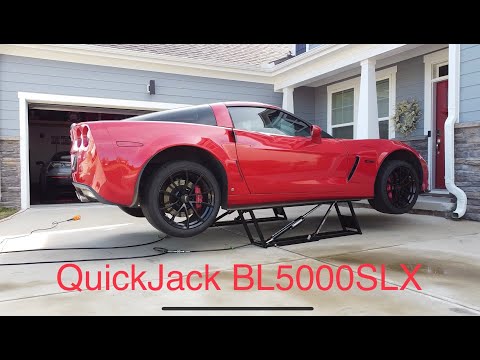 QuickJack BL-5000SLX review, used to lift lowered Corvette - YouTube