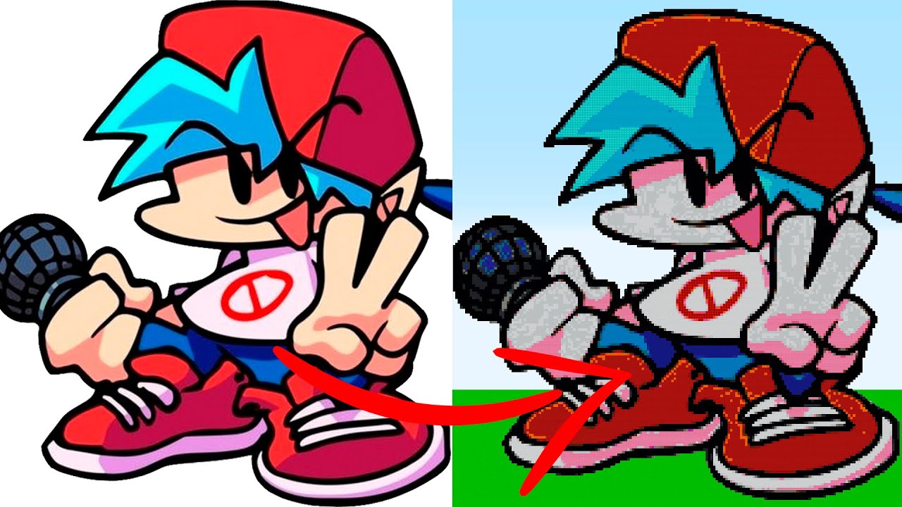 Boyfriend (BF) | Minecraft FNF Pixel Art Timelapse (Friday Night Funkin ...