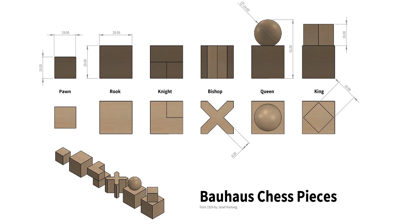 Modelling the Bauhaus chess set in SolidWorks - YouTube