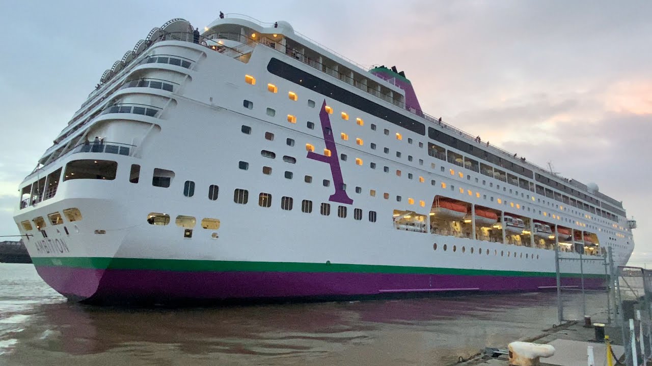 AMBITION cruise ship departs TILBURY | Thames Shipping - YouTube