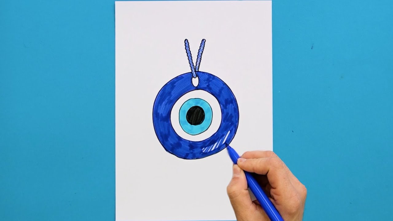 How to draw Evil Eye Protector - YouTube